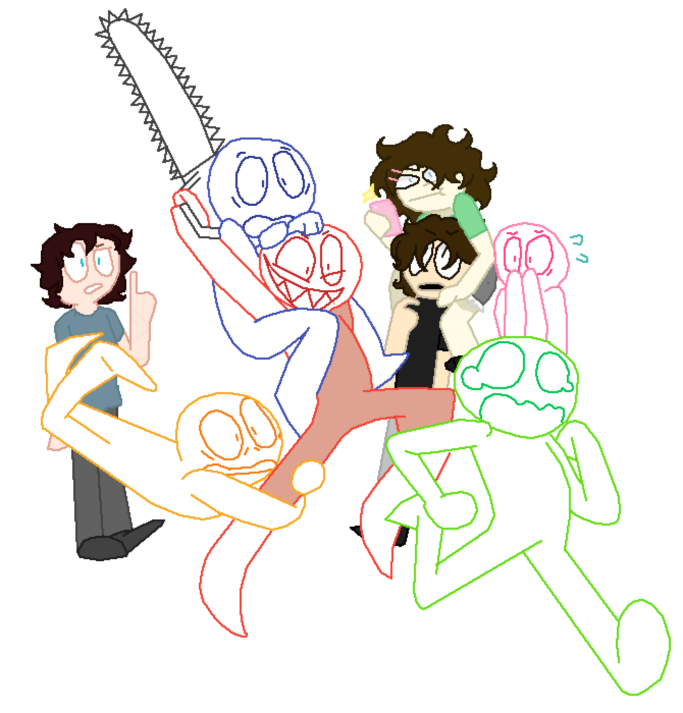 Pixilart - Group fight by H3RM3S