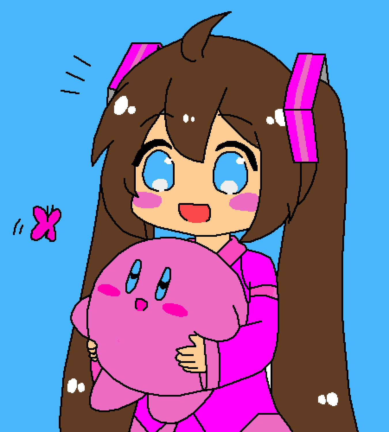 Pixilart - Miku and Kirby base by Alexia2015