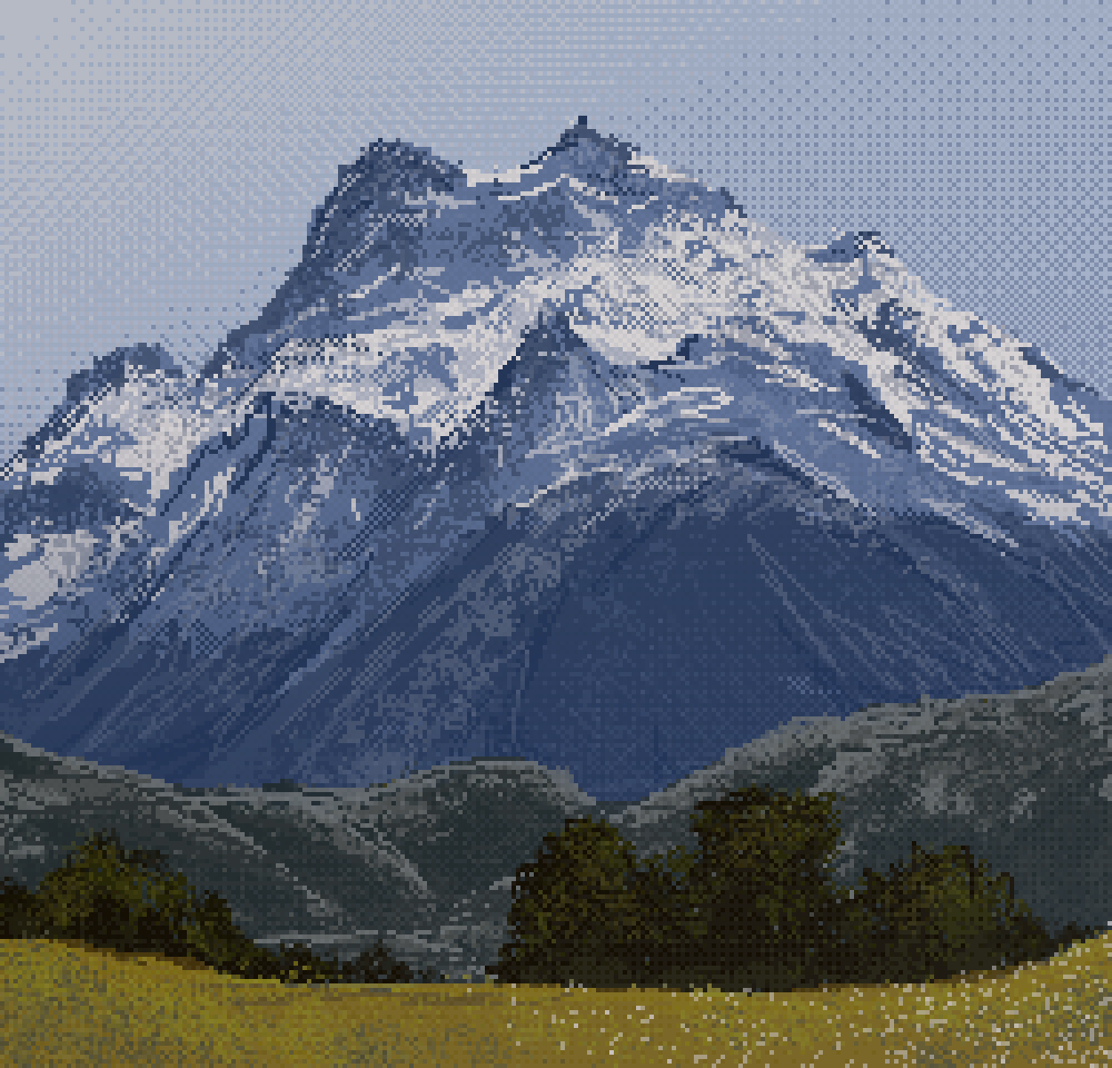Pixilart - snowcap mountain by DINO-GOOSE