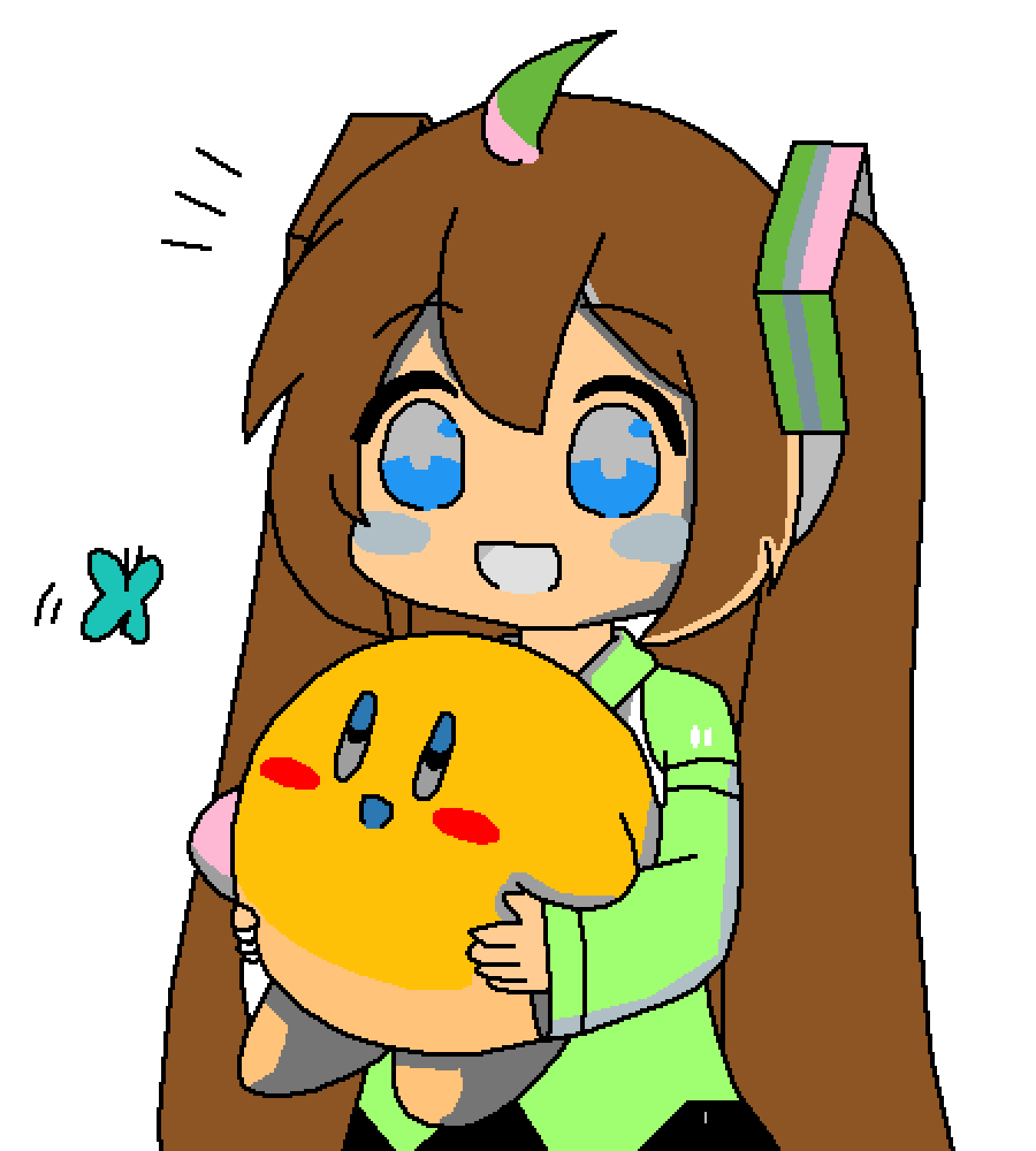 Pixilart - Miku and Kirby base by lily1234lily-l