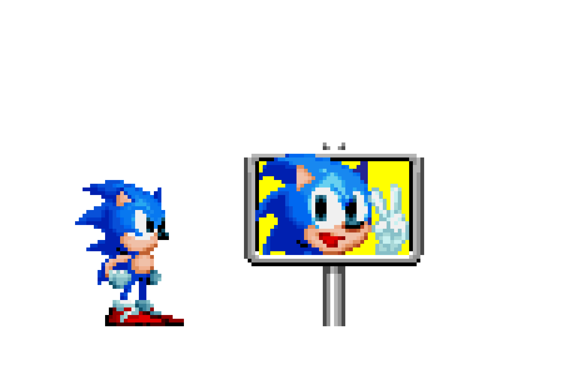 Pixilart - Sonic Goalpost but mania pallete by iondroid456