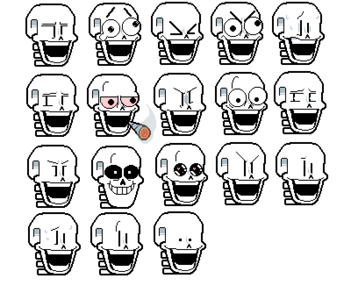Pixilart - Papyrus expressions by BananaBomb1