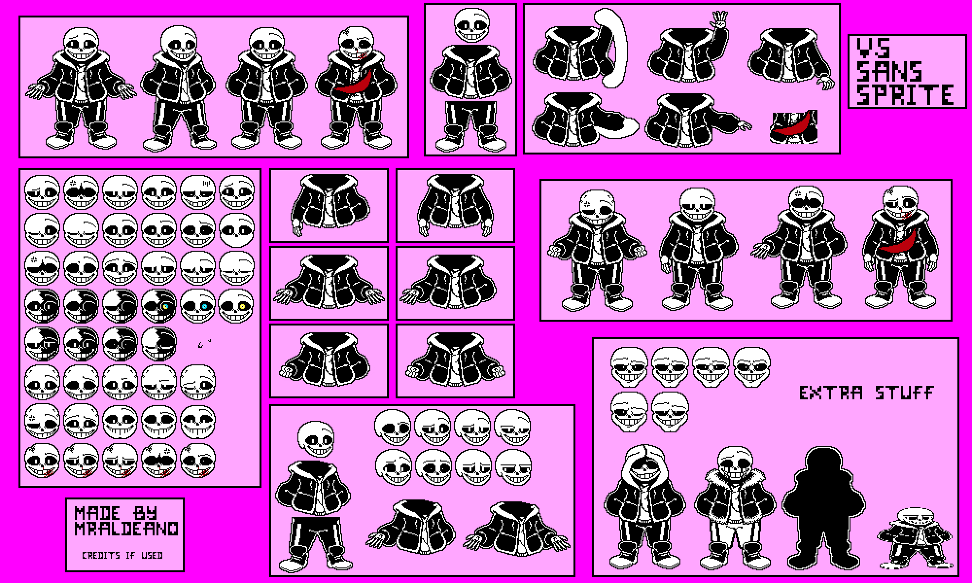 Pixilart - Sans V5 Sprite sheet by Mraldeano