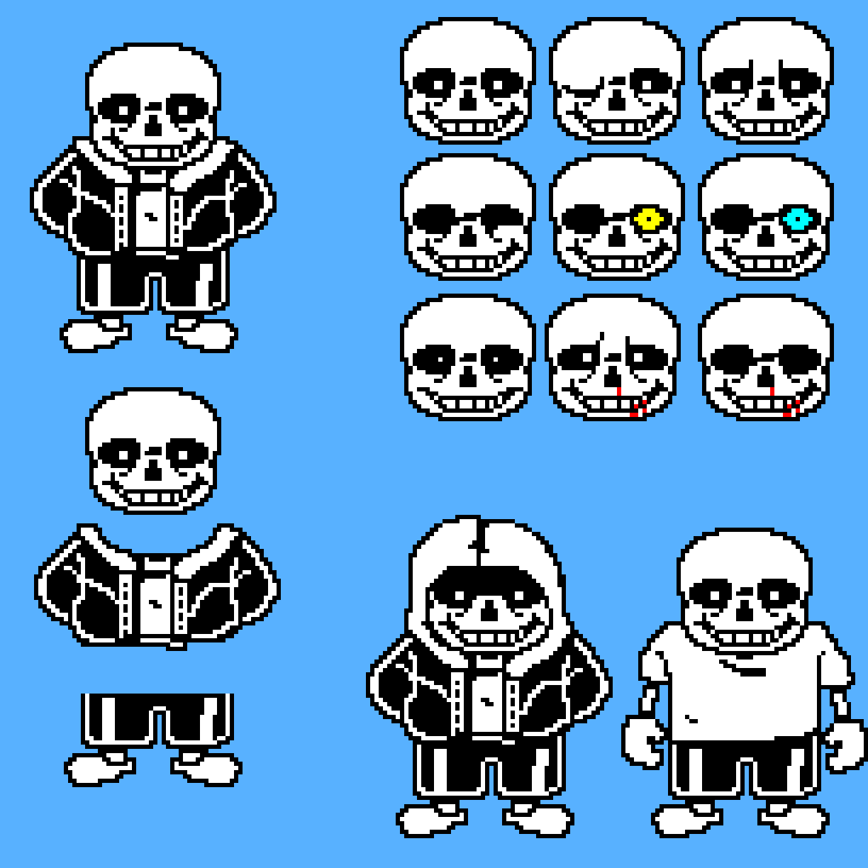 Pixilart - Undertale sans v4 sprite sheet by VZQ