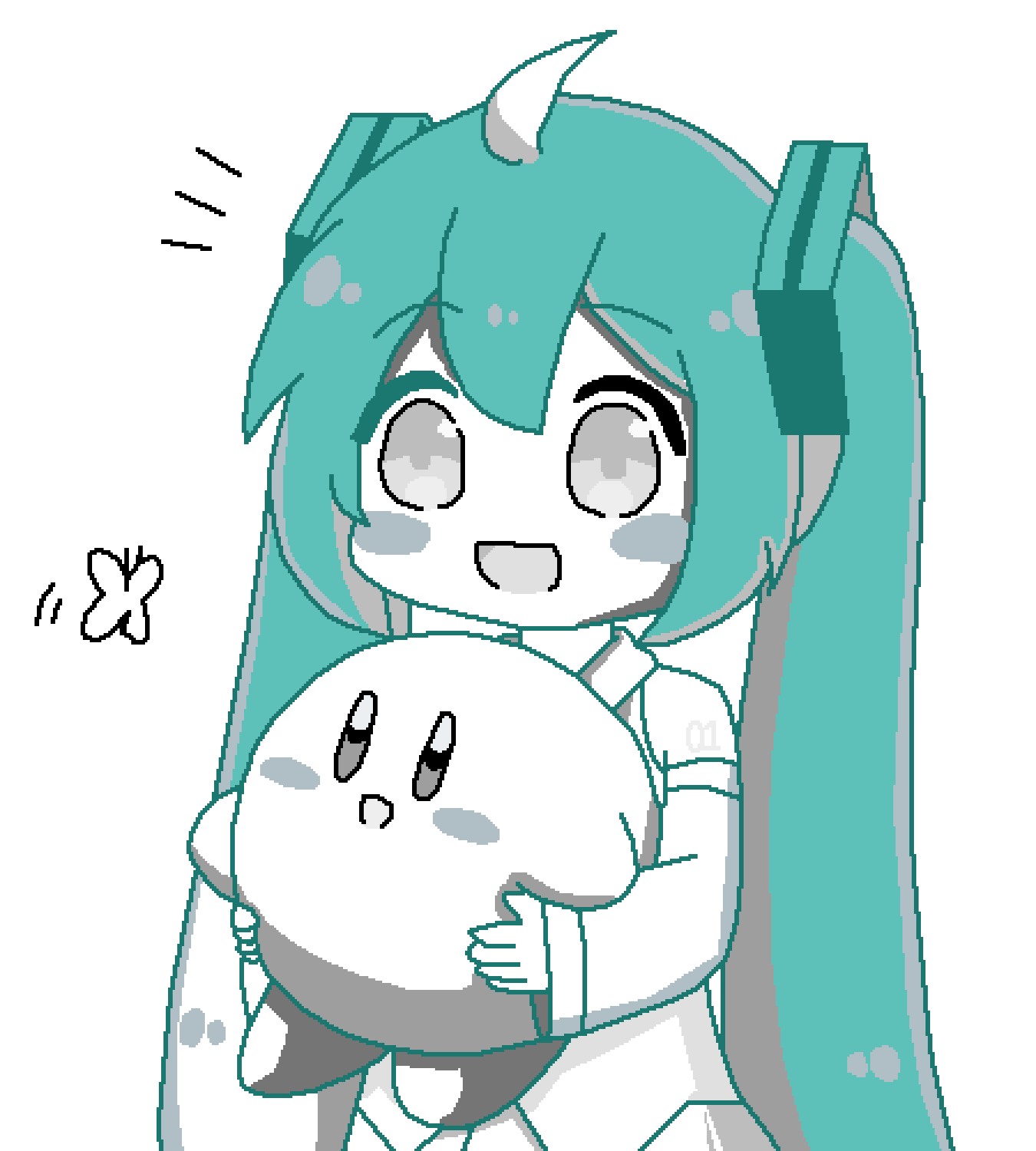 Pixilart - Miku and Kirby base by Dagua