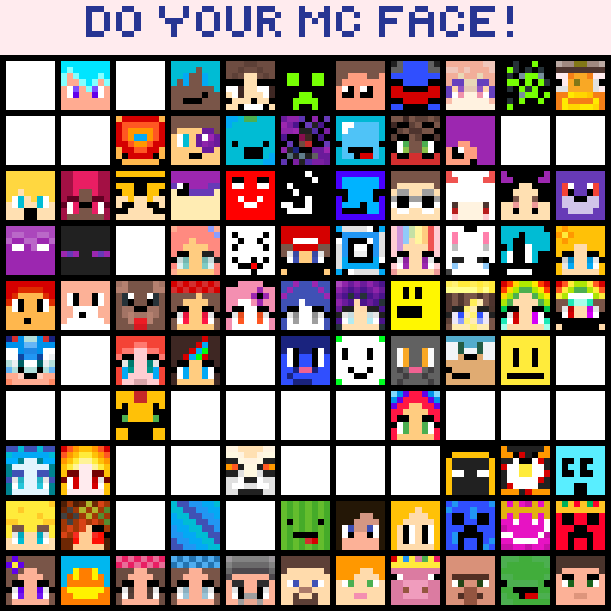 Pixilart - Draw Your MC Face! by Soni34