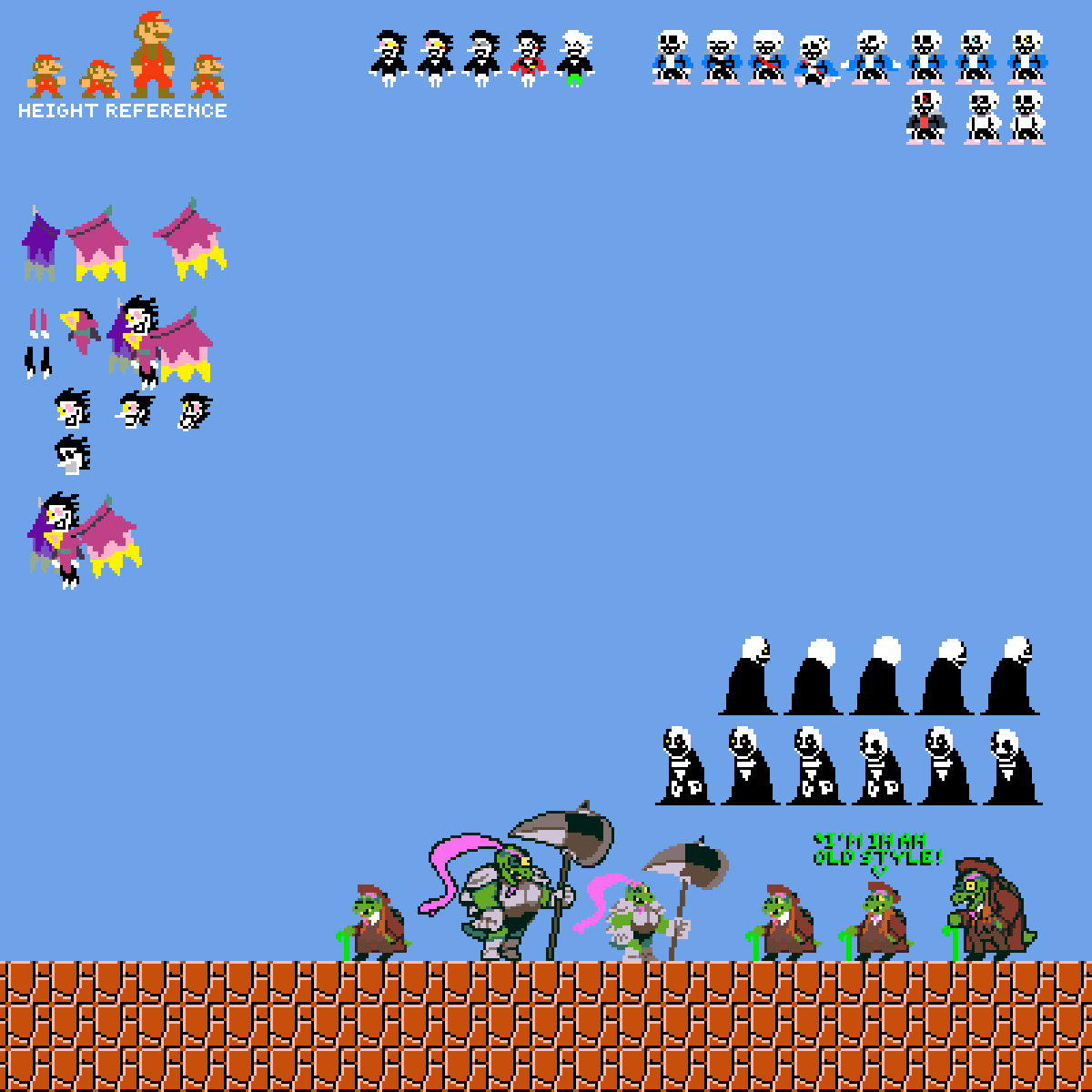 Pixilart - Some UT/DR characters in SMB style WIP6 by Staticstellar