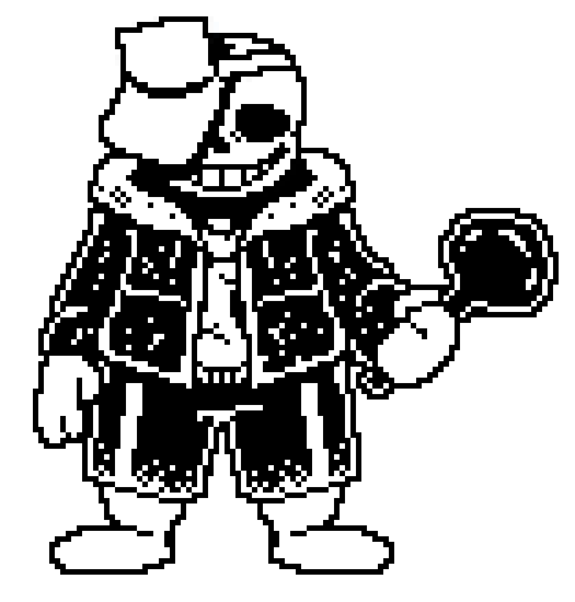 Pixilart - Stretch's Dusttale: Pan Fried Pizza Sans sprite by Mraldeano