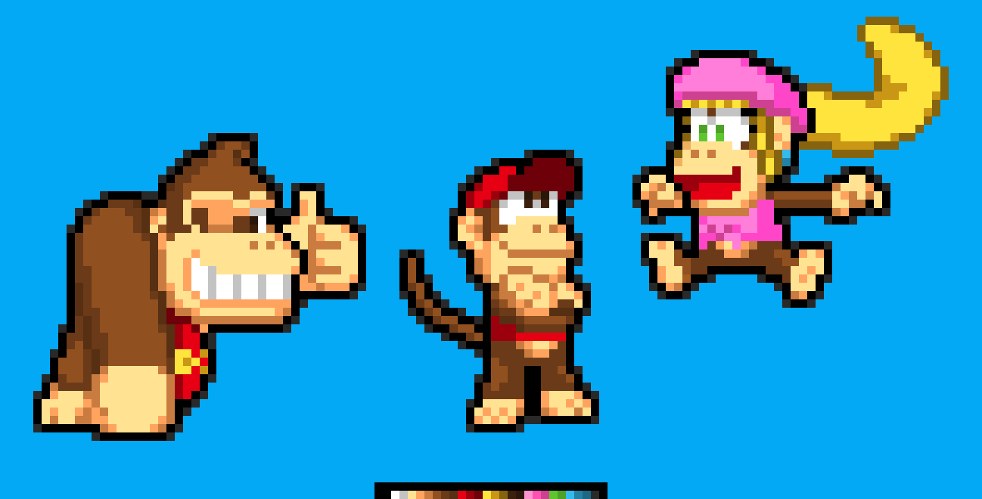 Pixilart - Donkey Kong Trio's New Color Palette by henthorneaaron9