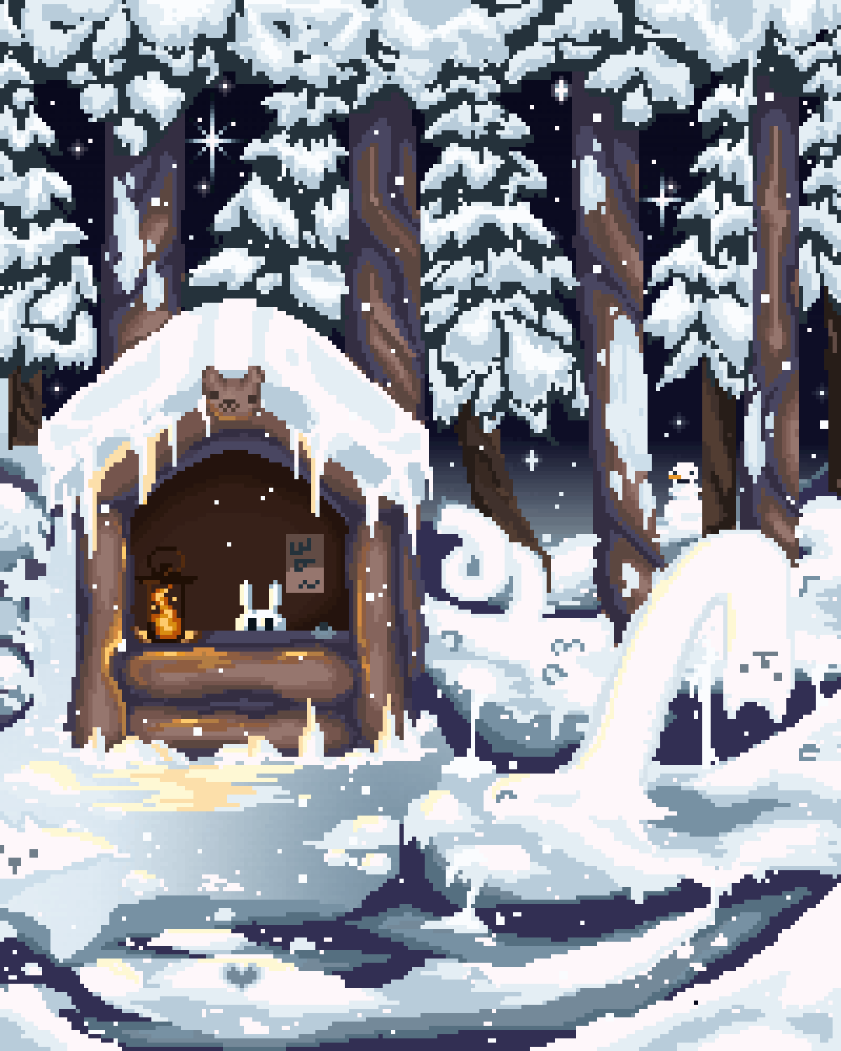 Pixilart - snowdin forest by Hetaliy