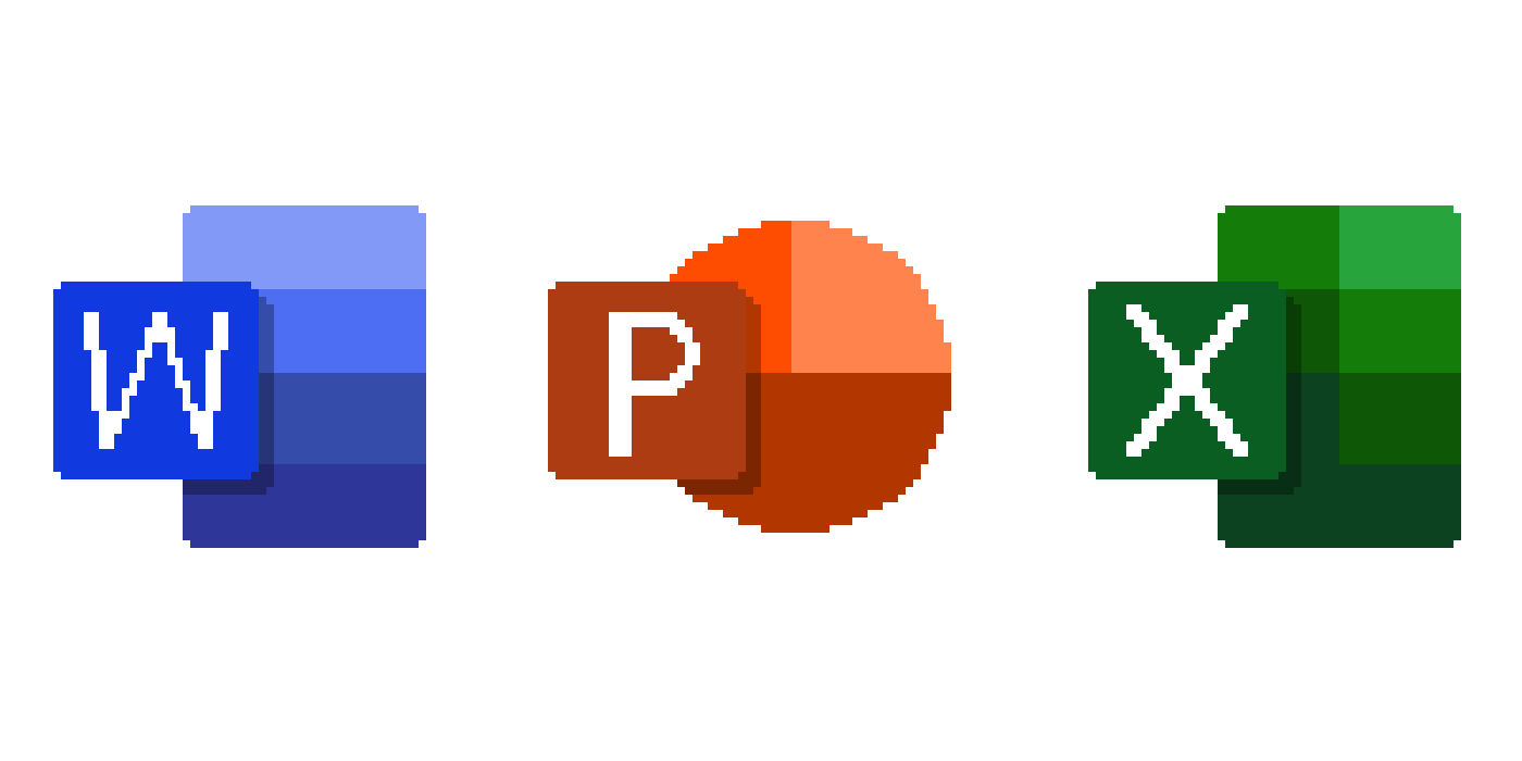 Pixilart - WORD PPT EXCEL LOGO by Lev0