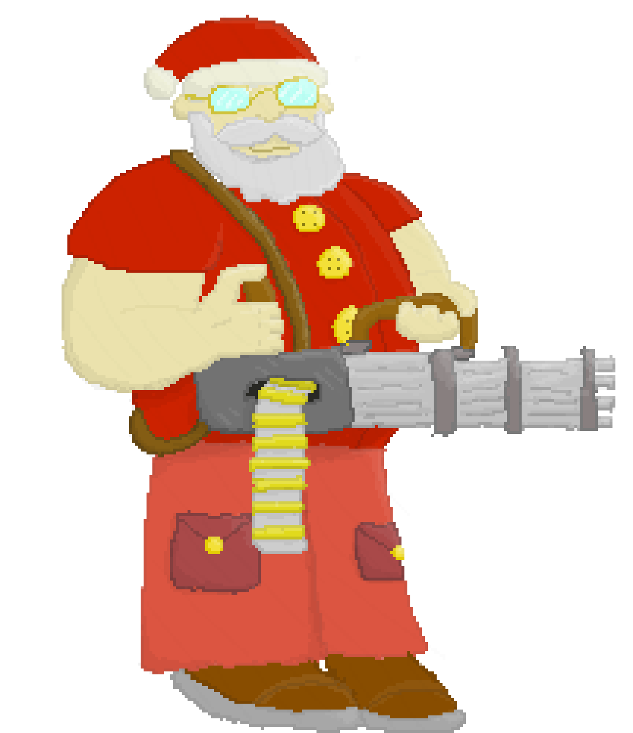 Pixilart - Santa with a minigun by Bean-T