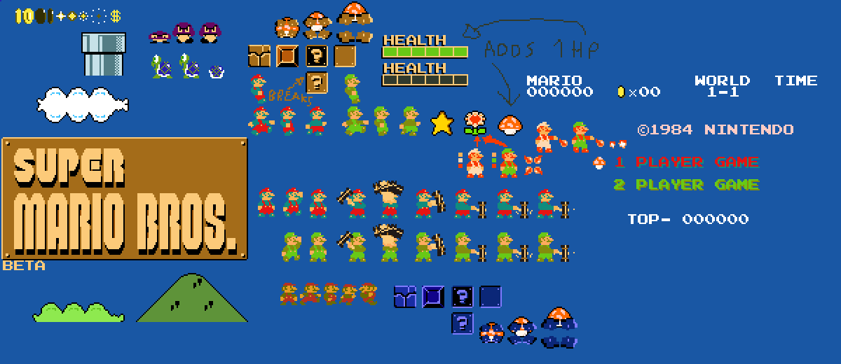Pixilart - SMB1 beta spritesheet by IdkHowToNameMe