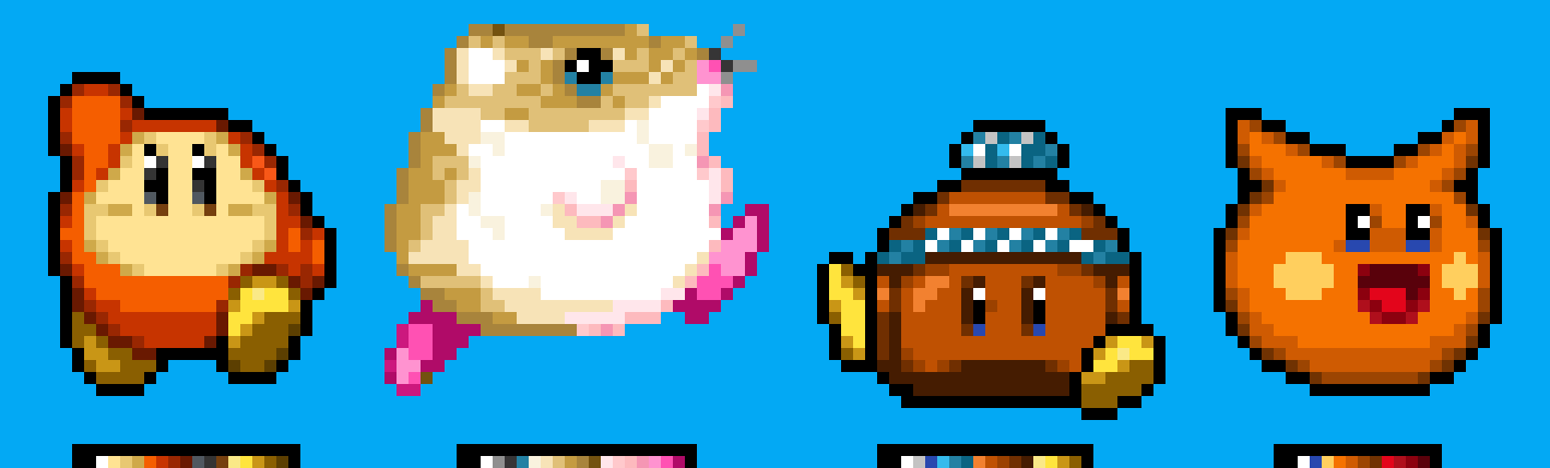 Pixilart - Kirby Characters' New Color Palette Vol 4 by henthorneaaron9