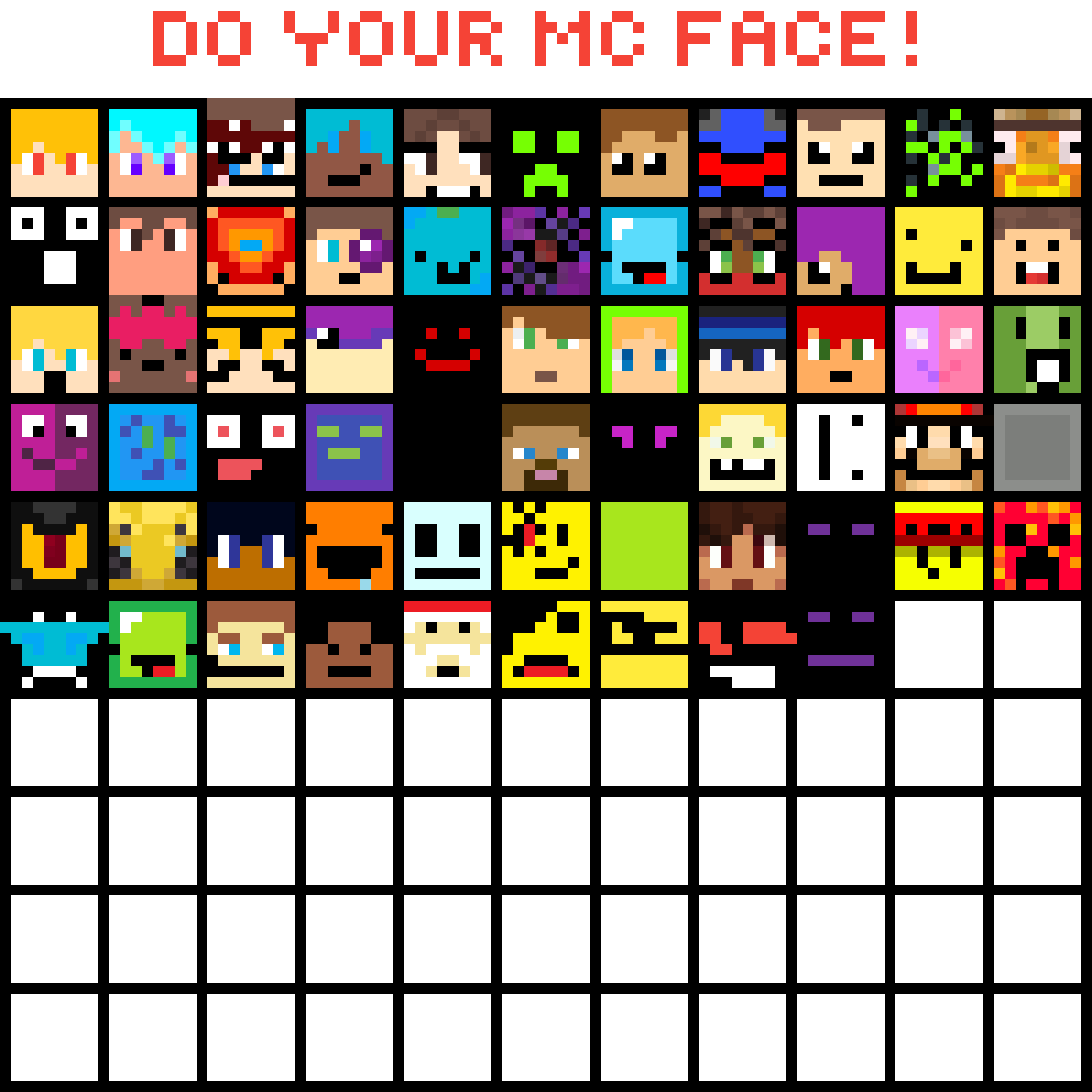 Pixilart - Put your minecraft face in this drawing!!! by Daniel0954