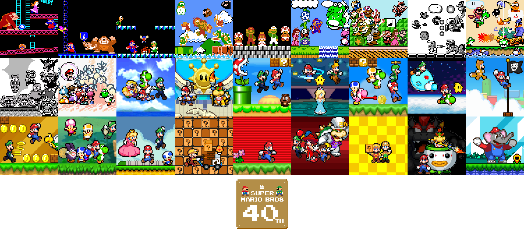 Pixilart - Mario s 40th Anniversary by henthorneaaron9