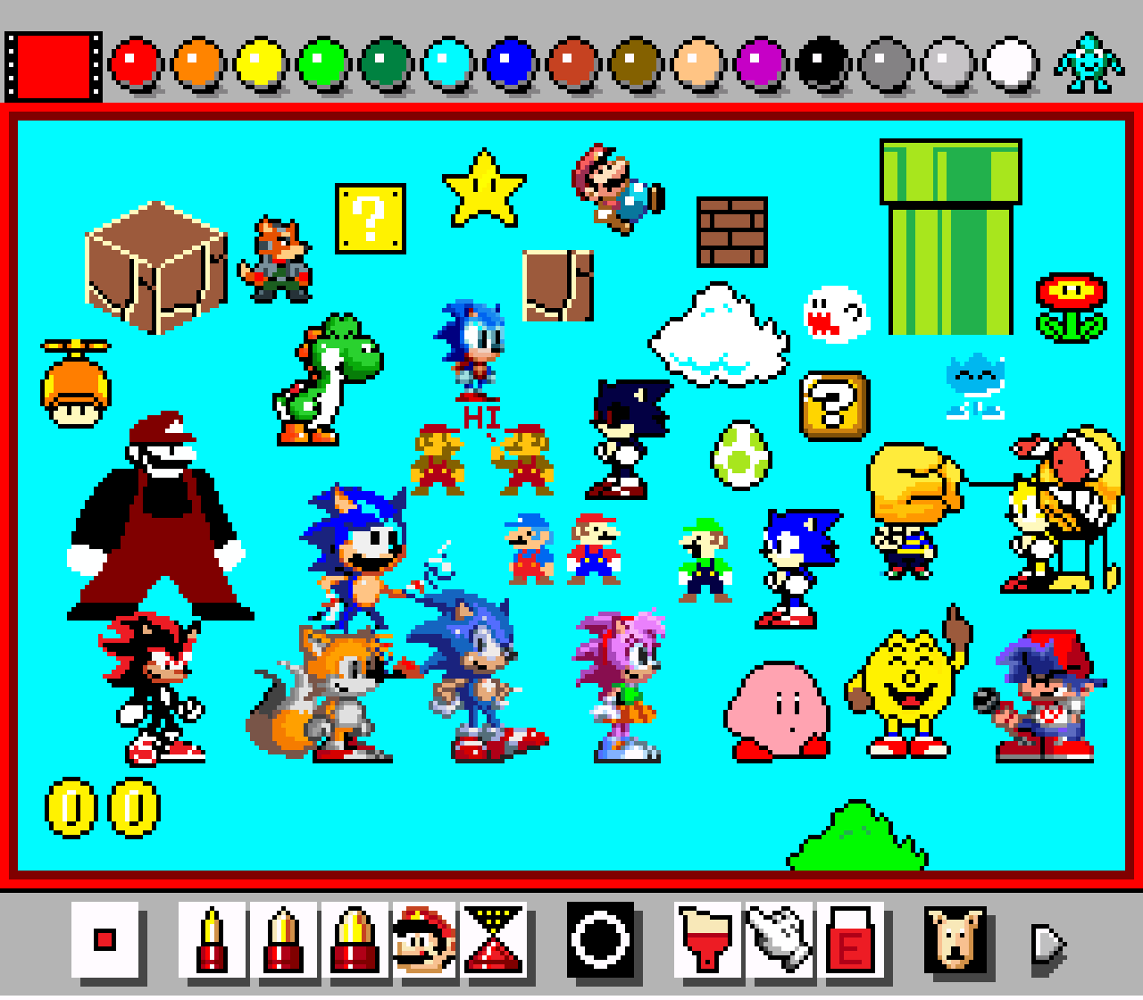 Pixilart - MARIO PAINT WITH NEW CHARACTERS by Lorgx