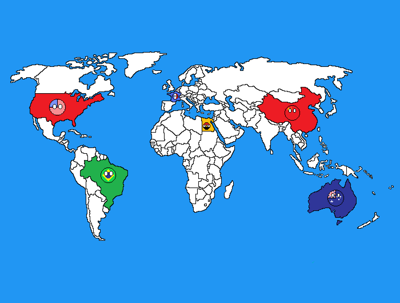 Pixilart - Map With Some CountryBalls by GuineaPigMapper