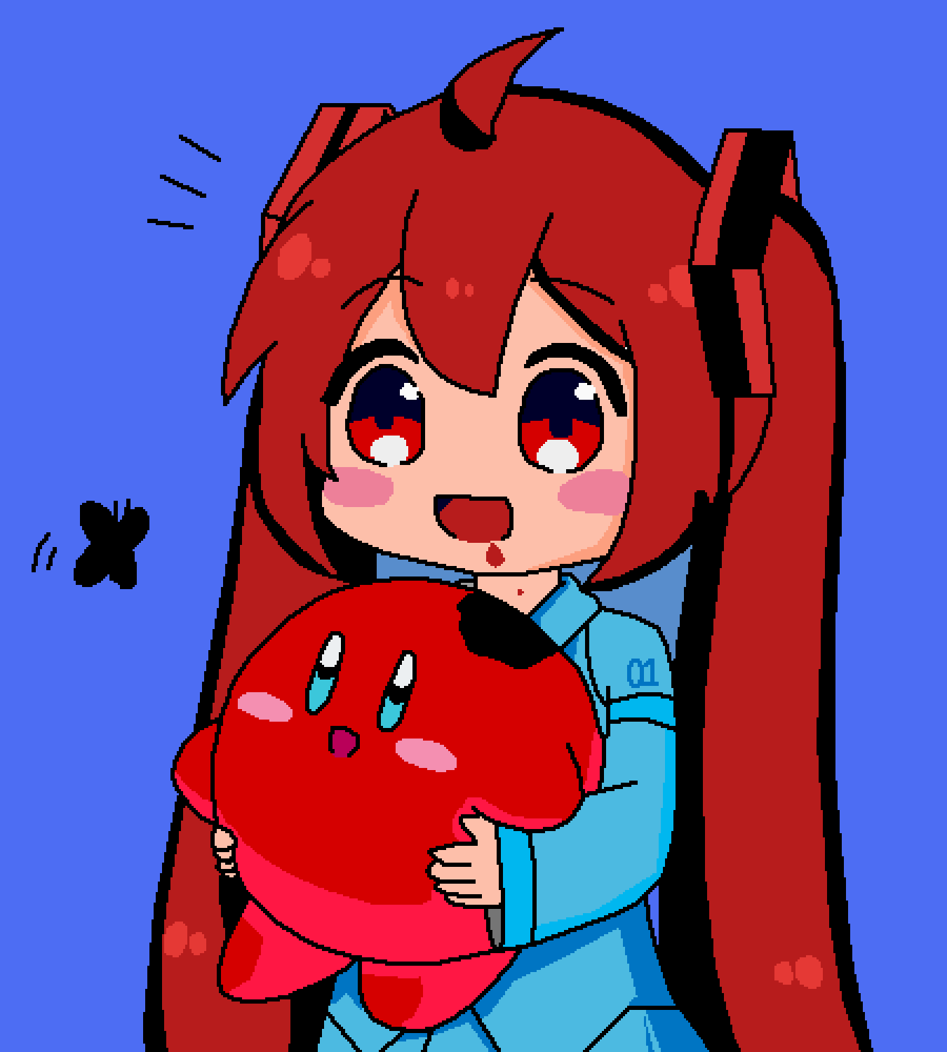 Pixilart - Miku and Kirby base by EB22