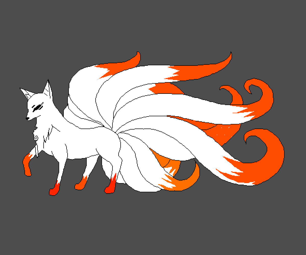 Pixilart - Kitsune (Ninetails) Base by carter-123