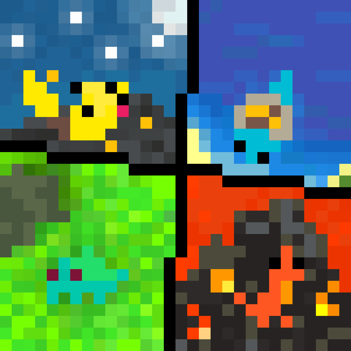Pixilart - The 4 kanto starters by Rdsg