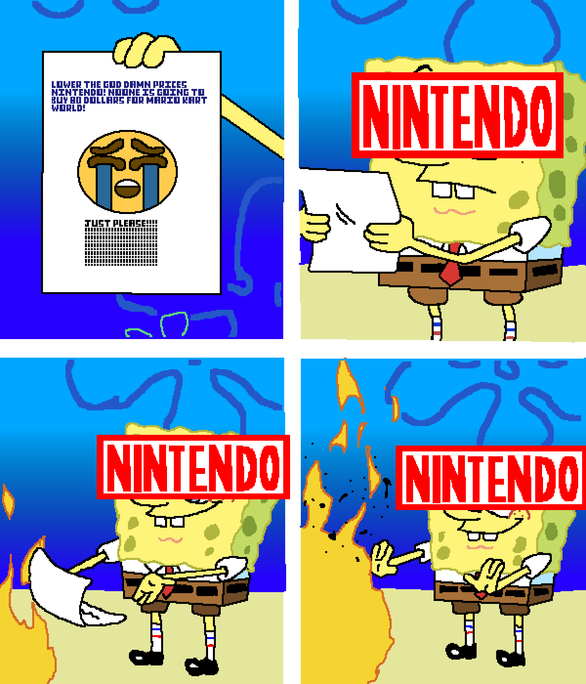 Pixilart - SpongeBob Meme Template (nintendo switch 2 prices) by iloveallah