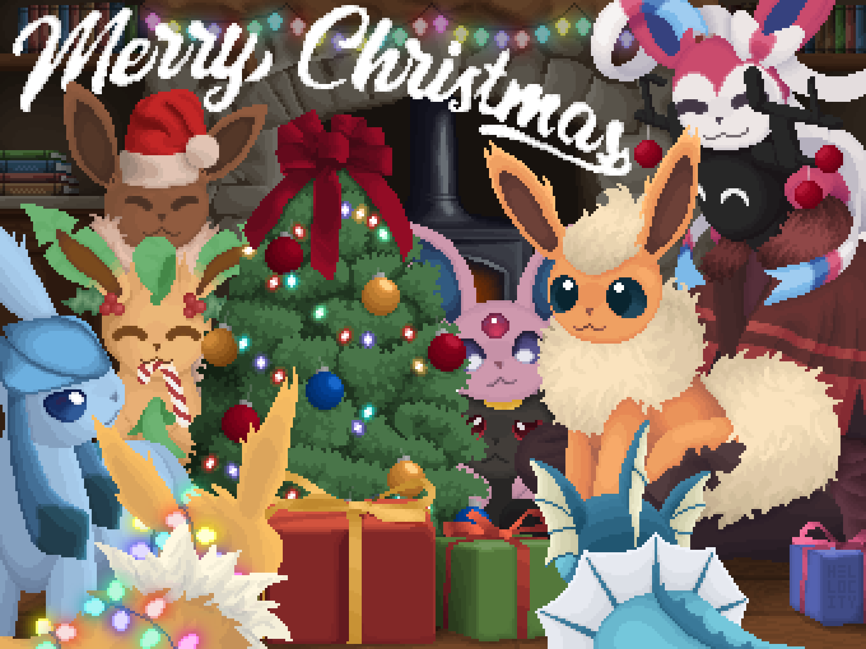 Pixilart - eevee xmas by HelloCity