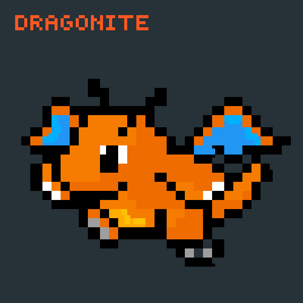 Dragonite Pixel Art