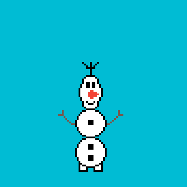 Olaf The Snowman Pixel Art