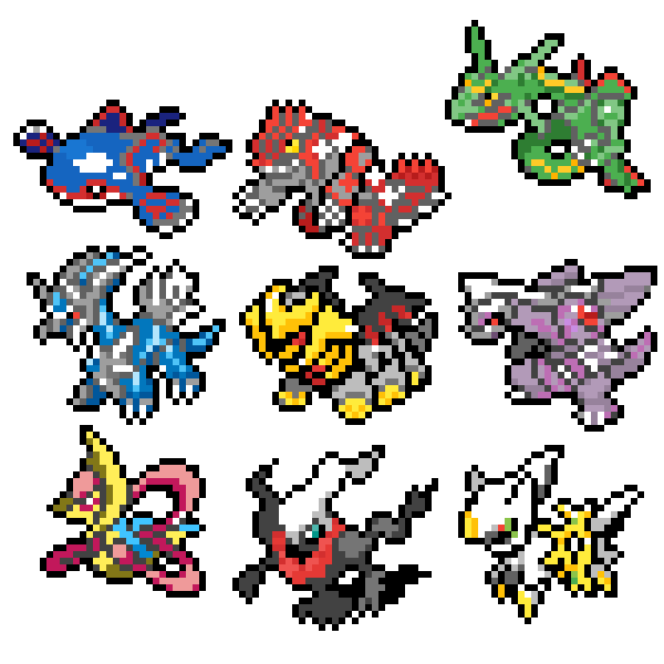 Legendary Pokemon Pixel Palkia E Dialga Pokemon Platino , Png Download