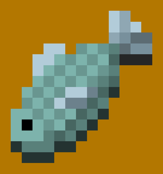 Minecraft Fish Pixel Art Grid