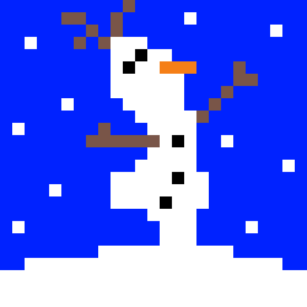 Olaf The Snowman Pixel Art