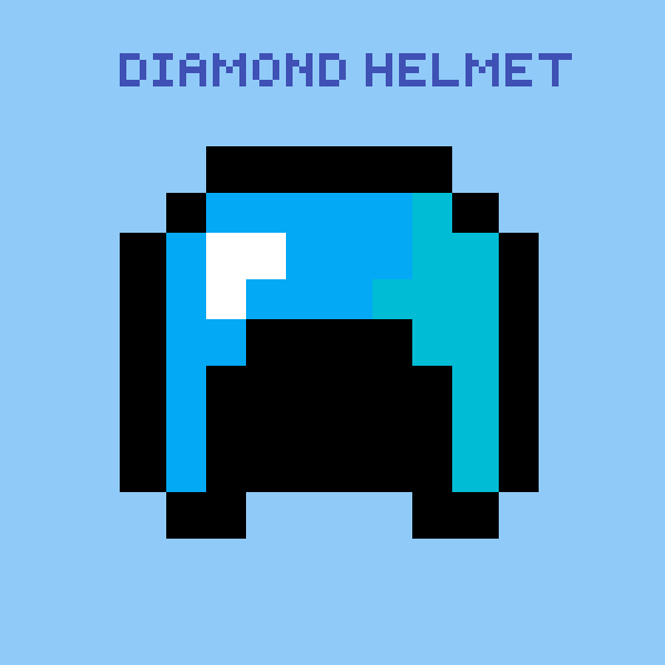 Minecraft Diamond Helmet Pixel Full Diamond Set For A Giant