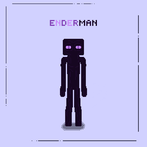 Minecraft Enderman Pixel Art Template
