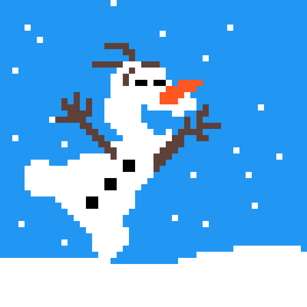 Olaf The Snowman Pixel Art