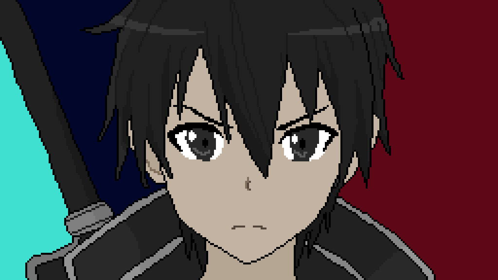 Kirito Pixel Microsoft Word Minecraft Pixel Art Showcase Kirito