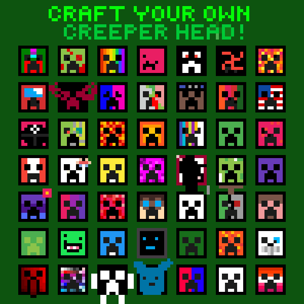 Creeper Head Pixel Art