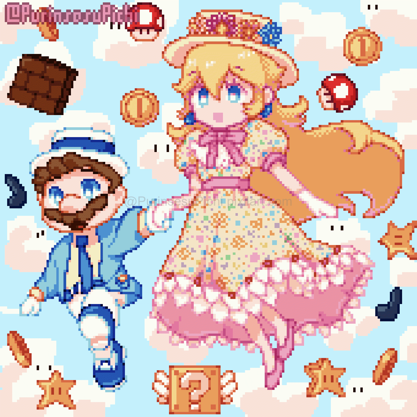 Pixilart - Mario&Peach by PurinsesuPichi
