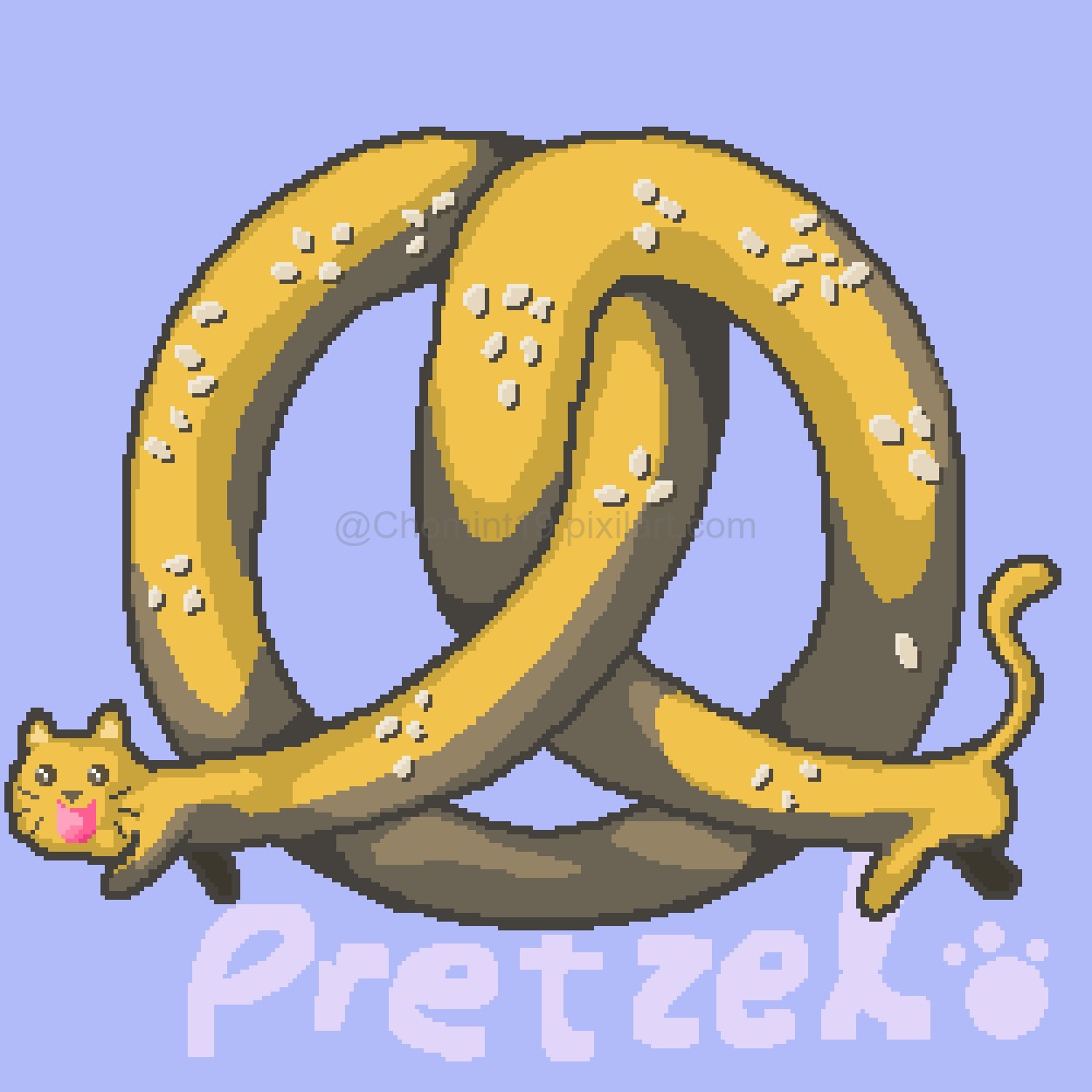 Pixilart - Day 181 Pretzel Cat by Chomint19