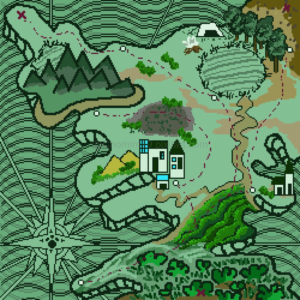 Pixilart - Day 190 Treasure Map by Chomint19