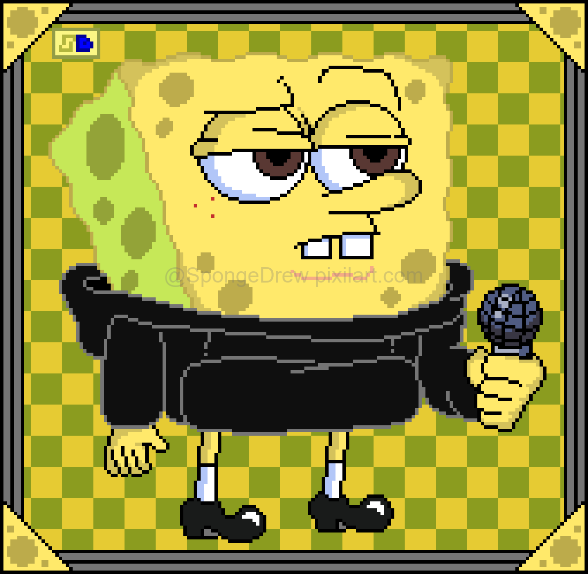 Pixilart - FNF SpongeBlack WaterBottle by SpongeDrew