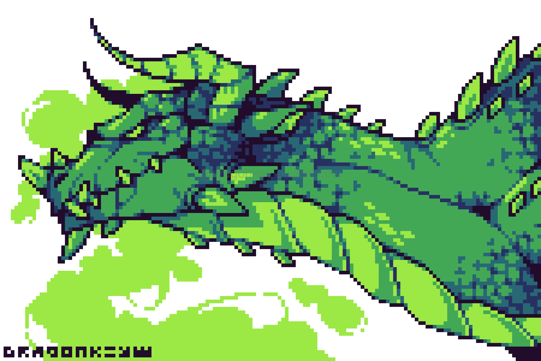 Pixilart - Mossy Dragon by dragonkey