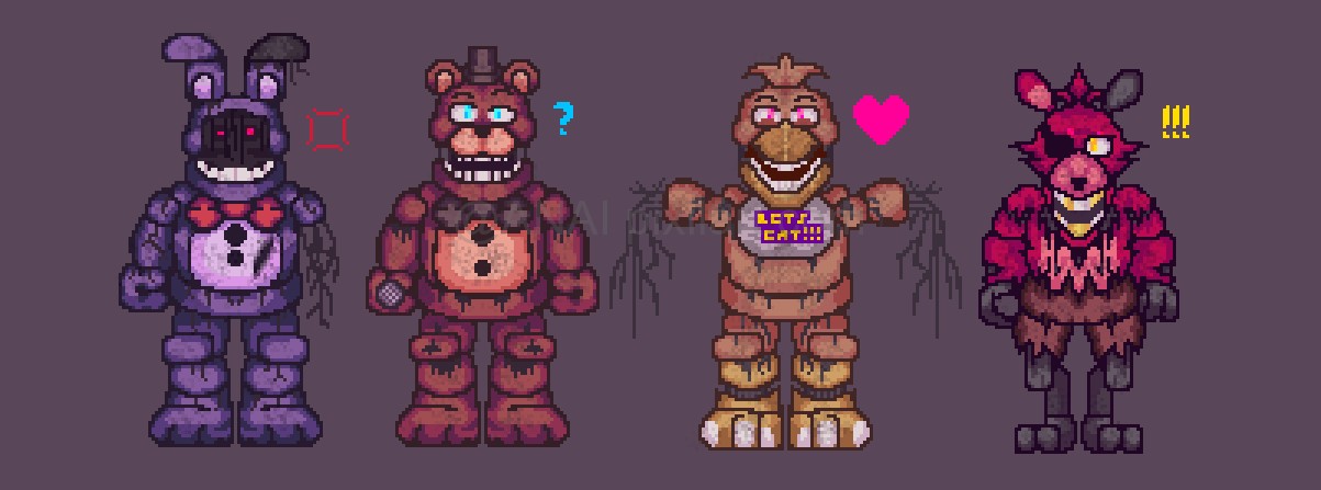 Pixilart - WITHERED FNAF SPRITES by ANAI