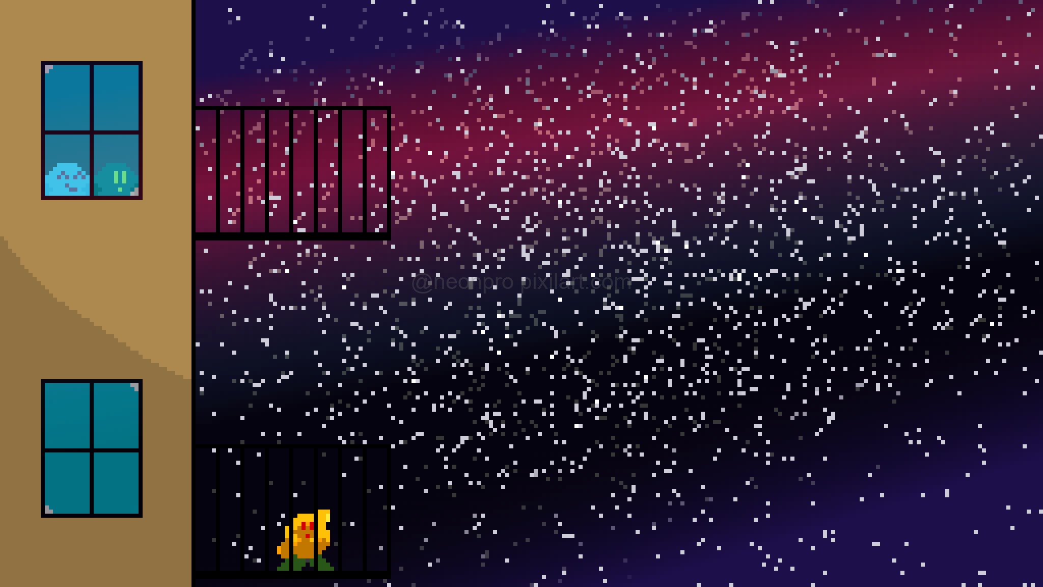 Pixilart - night time view by blepe-blap