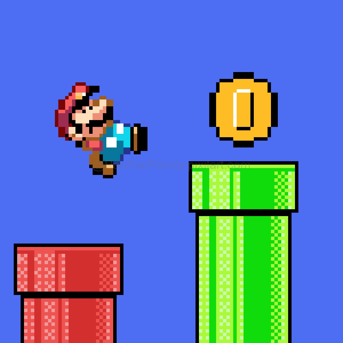 Pixilart - mario by PanPanPanda