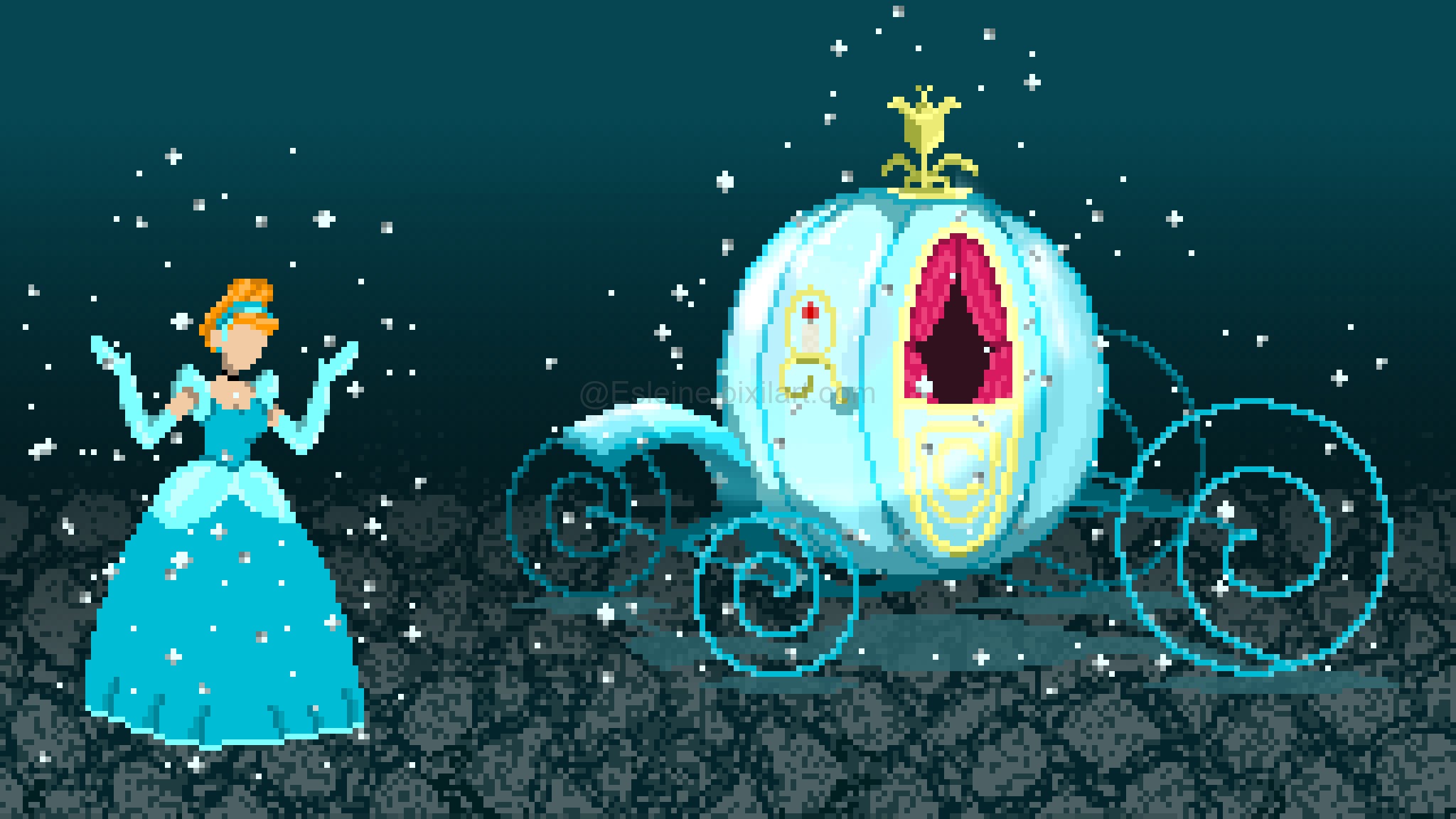 Pixilart - Cinderela and Carriage by Esleine