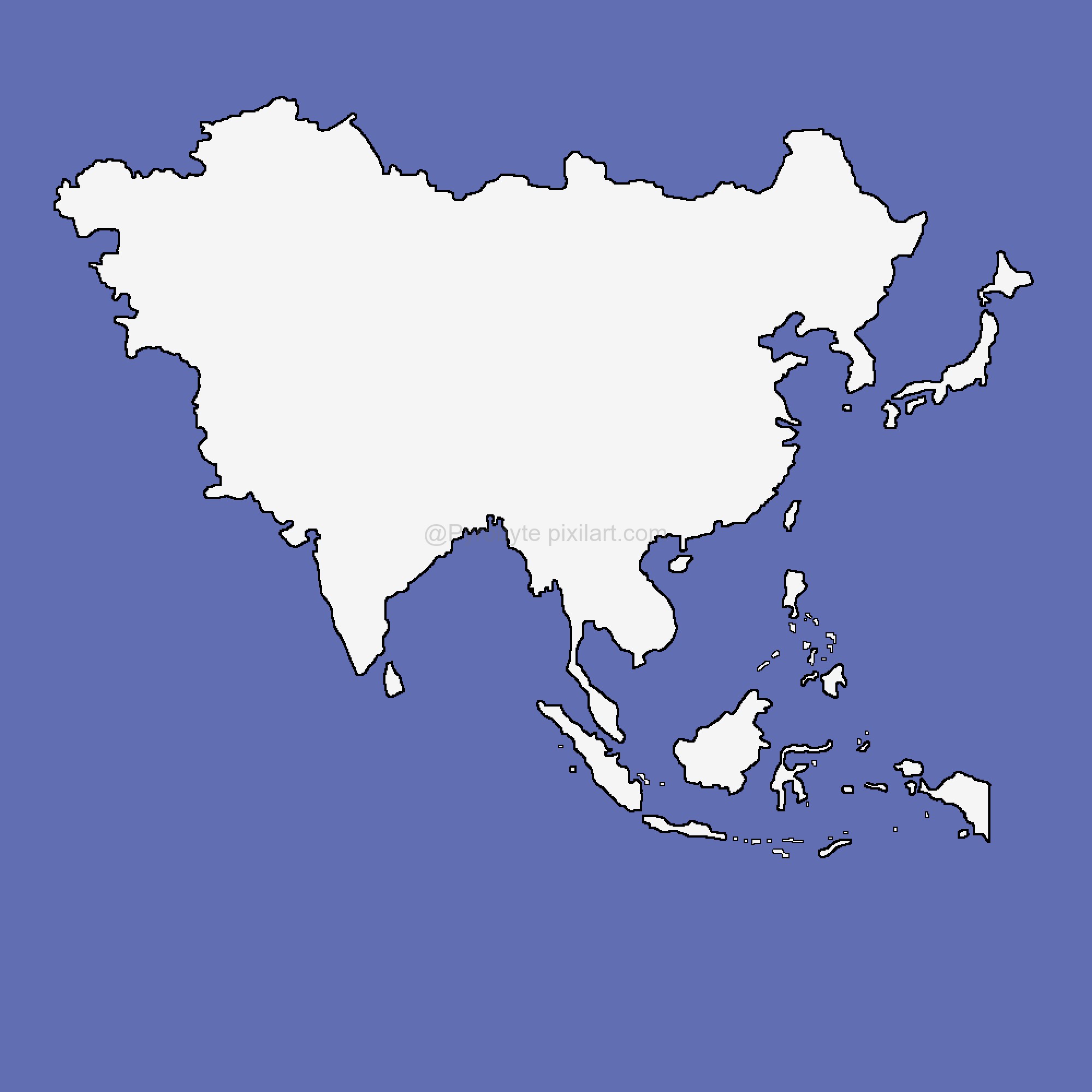 Pixilart - Blank Map of Asia Base by Pyrobyte