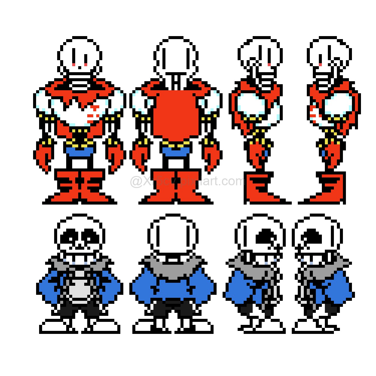Pixilart - Sans and Papyrus sprites by Xr5cv