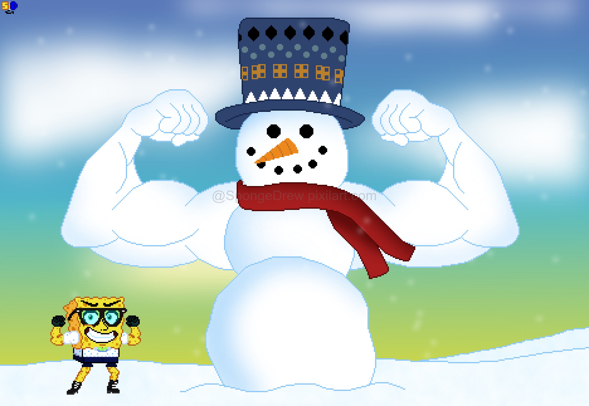 Pixilart - Snowman by SpongeDrew