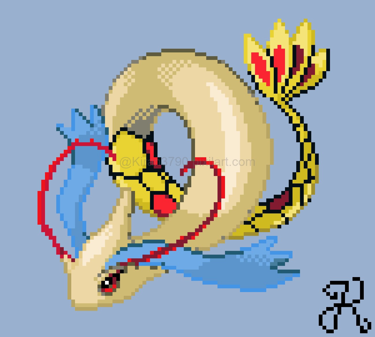 Pixilart - Milotic (shiny) by Kiran3790